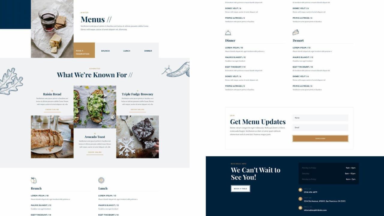 ET - Bistro Menu Page