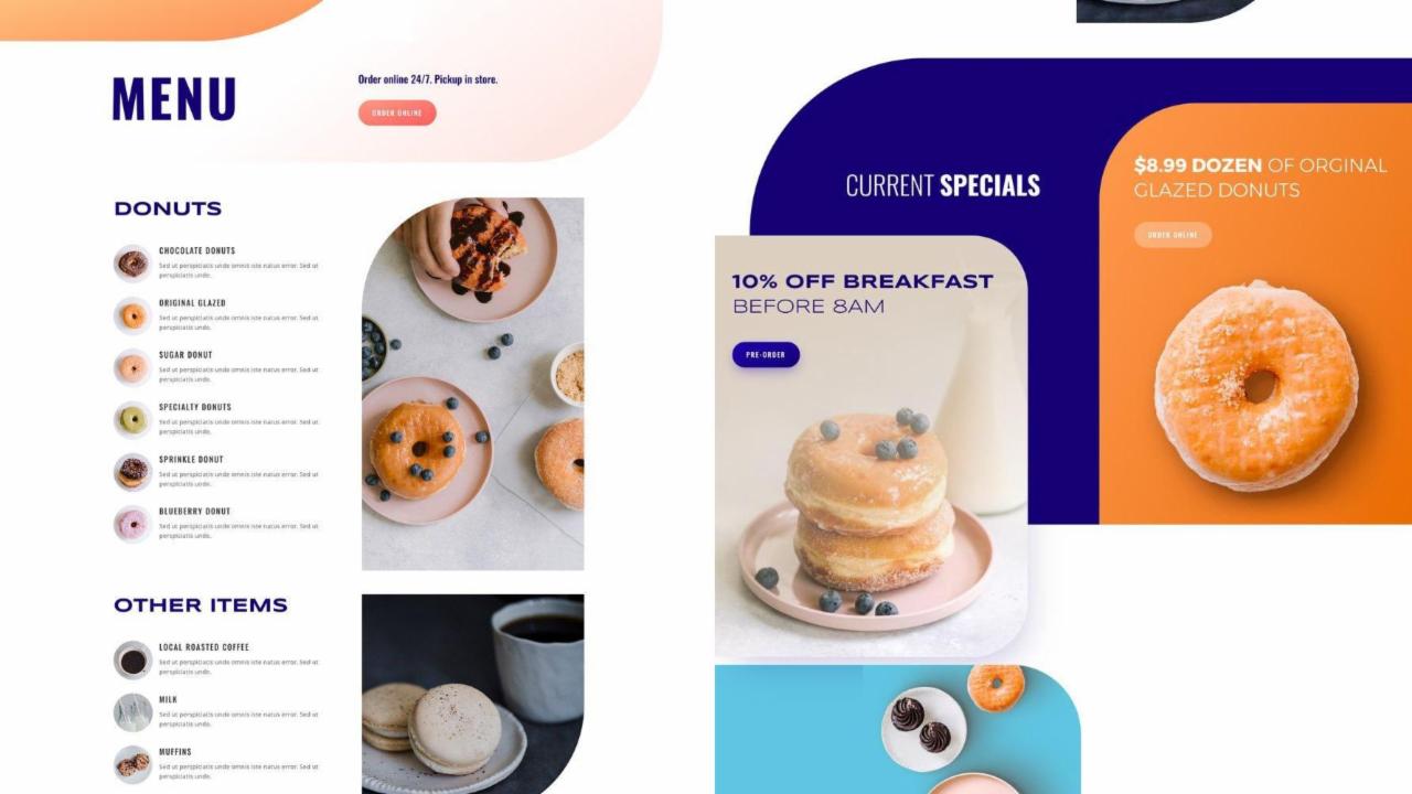 ET - Donut Shop Menu Page