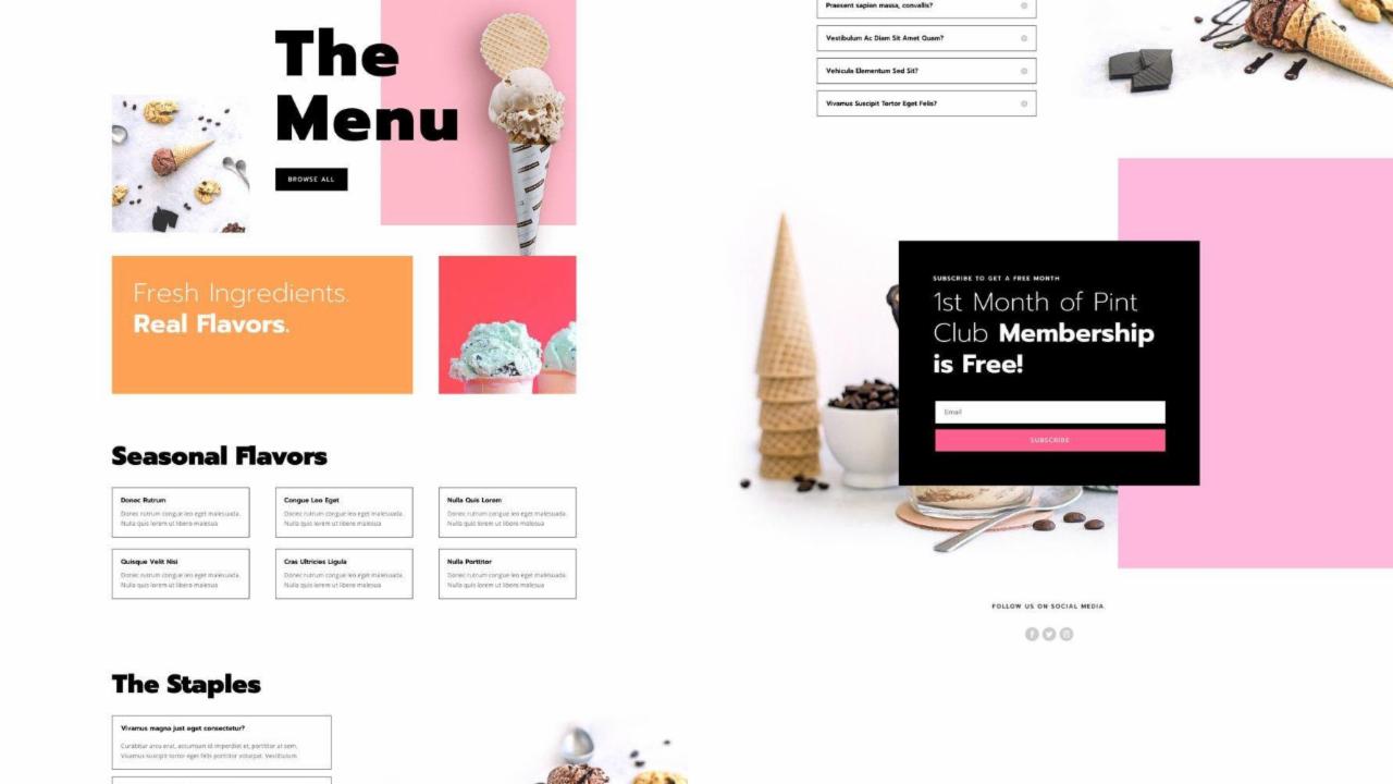 ET - Ice Cream Shop Menu Page