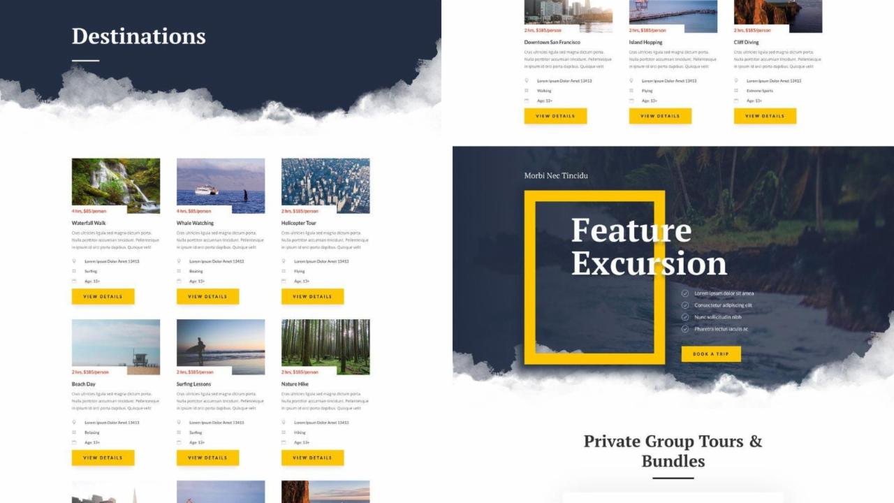 ET - Sightseeing Destinations page