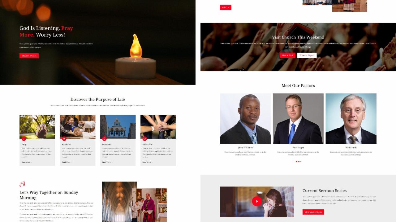 Divi Plus - Church - Divi Free / Layouts Divi